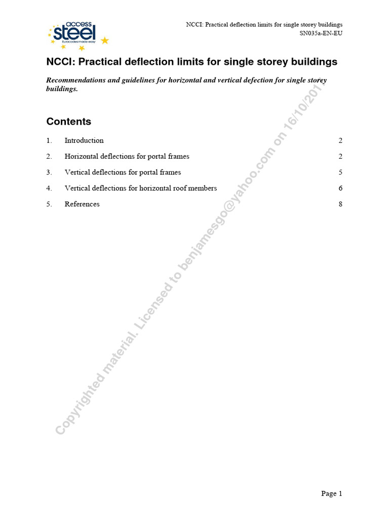 Deflection Limits for Single Storey Buildings | PDF | Building ...