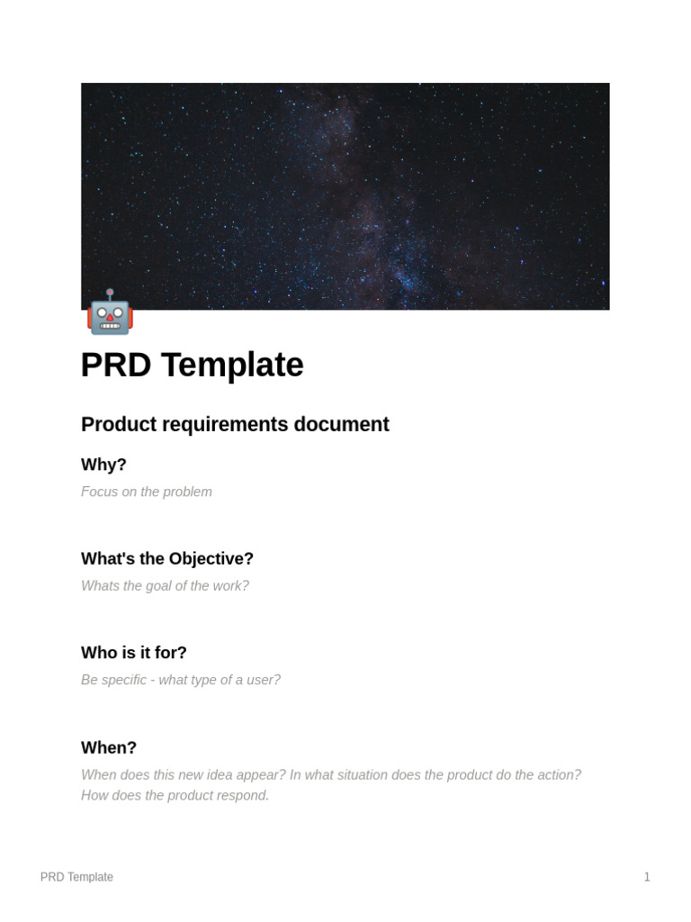 PRD Template PDF | PDF