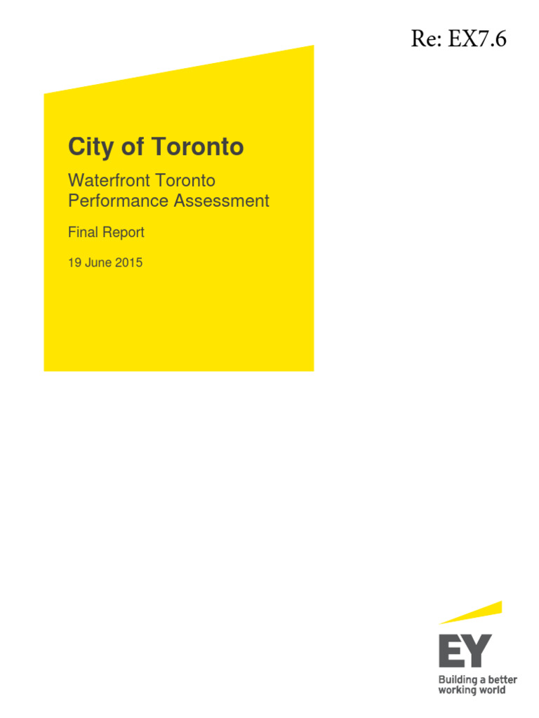 Waterfront Toronto Performance Assessment EY | PDF | Governance ...