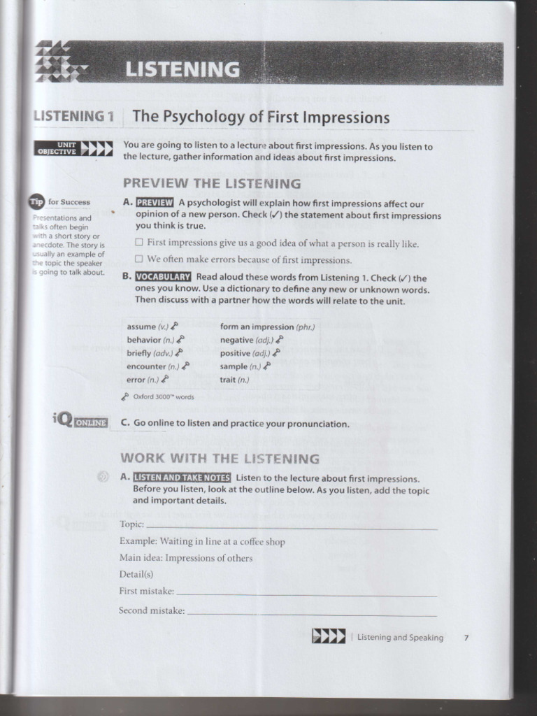 Unit 1 - Listening | PDF