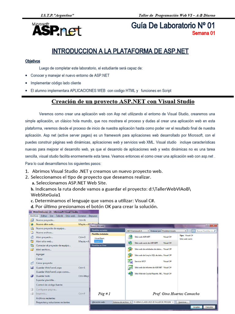 Guia1 S01 | PDF | .NET Framework | Páginas del servidor activo