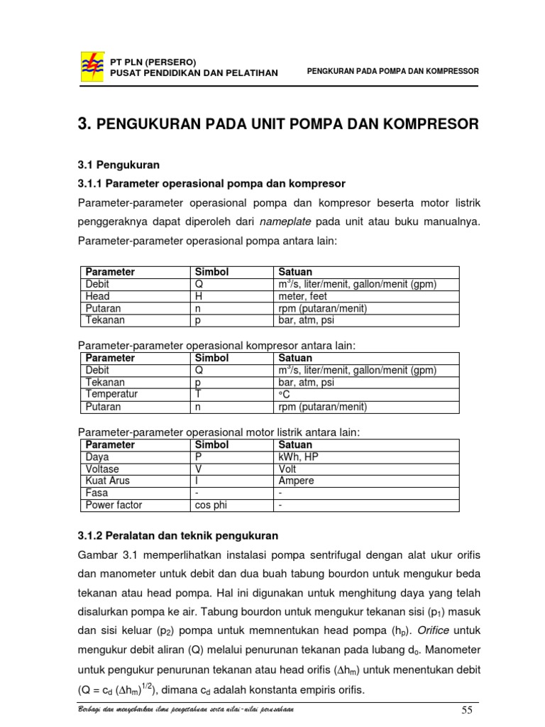 Pengukuran Parameter Pompa Kompresor | PDF