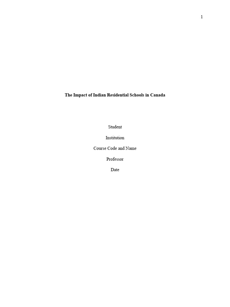 Impact of Residential Schools in Canada | PDF | Psychological Trauma ...