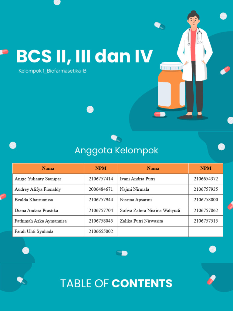 Klasifikasi BCS Obat: II, III, IV | PDF