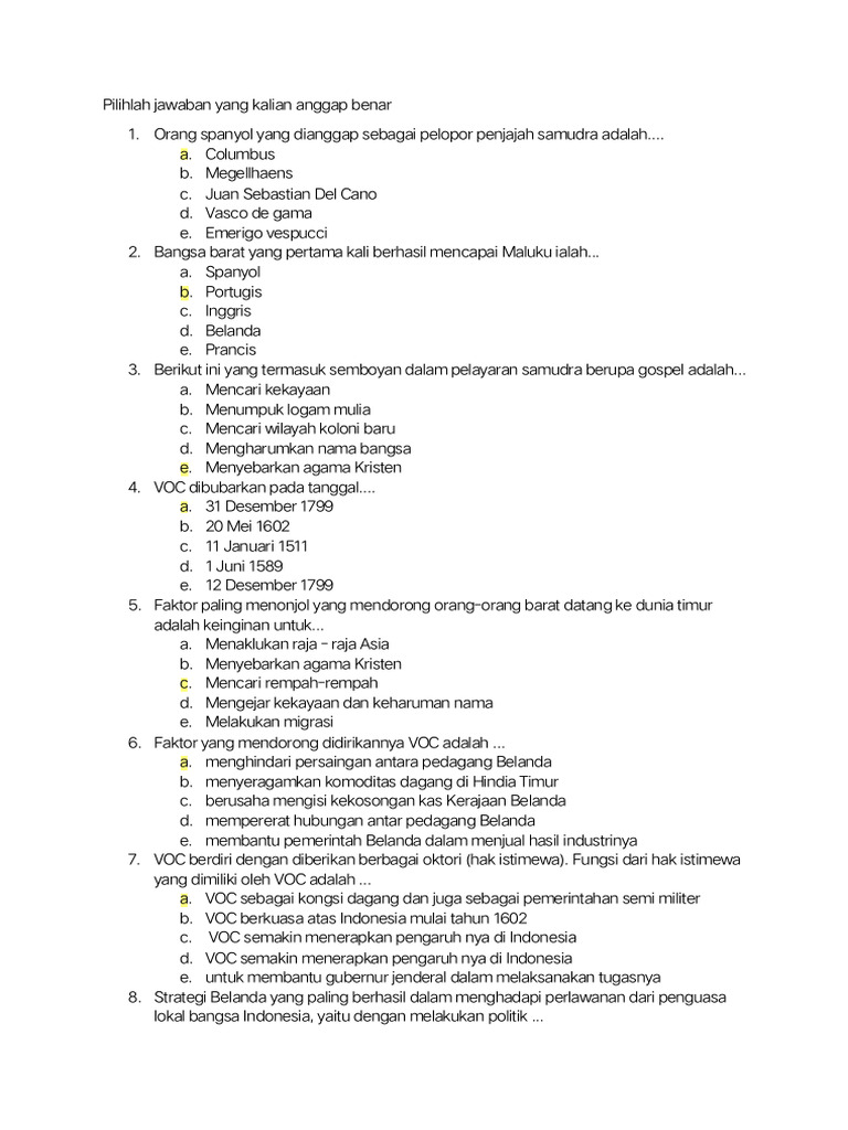 Semboyan Pelayaran dan VOC | PDF
