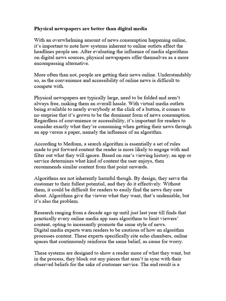 Argumentative Article Farah, Ellyssa, Husna | PDF | News | Mass Media