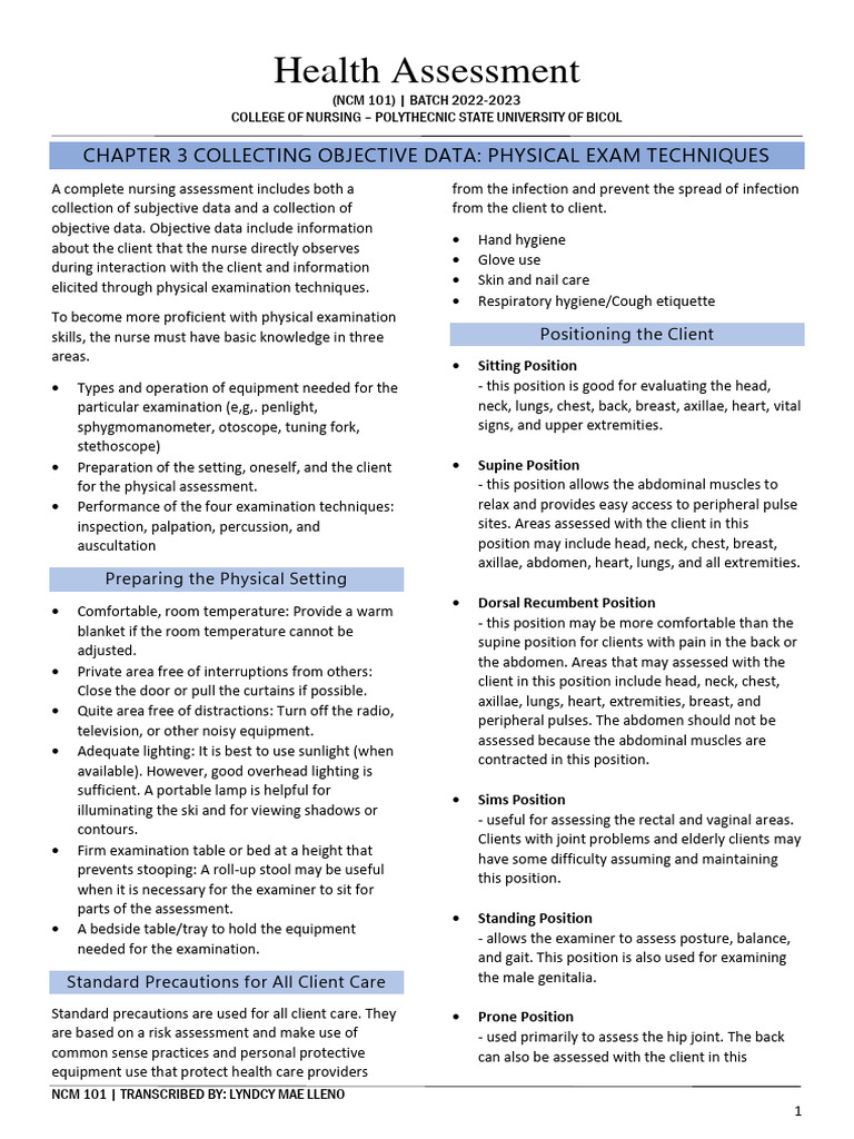 Chapter 3 Collecting Objective Data | PDF | Physical Examination ...