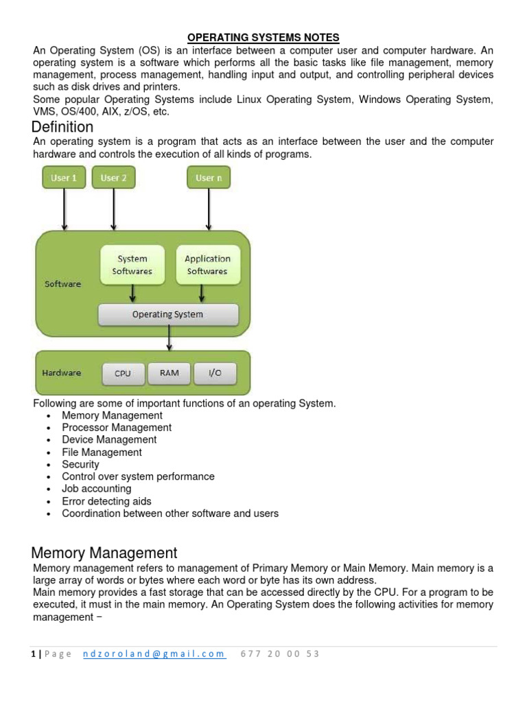 Operating Systems Notes Ndzo | PDF | Thread (Computing) | Operating System