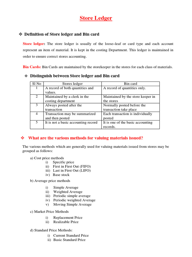 Store Ledger | PDF | Business Economics | Financial Economics
