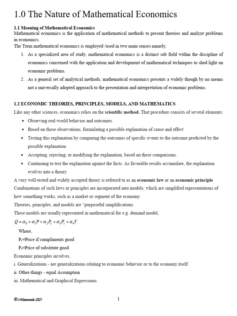 Econ 130 Topic 1 Handout | PDF | Mathematics | Mathematical Economics Econ 130 Topic 1 Handout | PDF | Mathematics | Mathematical Economics