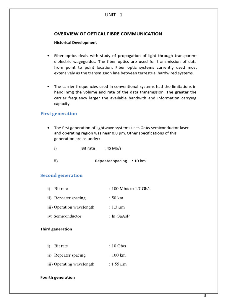 Oc All Units Notes and Question Bank | PDF | Optical Fiber | Refraction