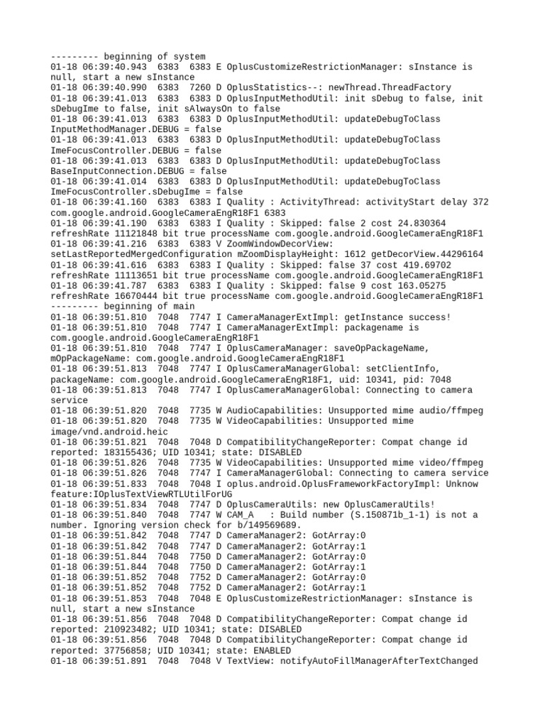 Oplus Camera Manager Log Analysis | PDF | Software Engineering | Computer Science