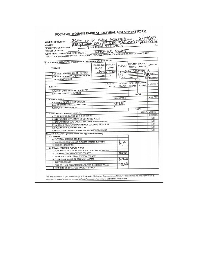 Annex 1 - Rapid Structural Assessment | PDF