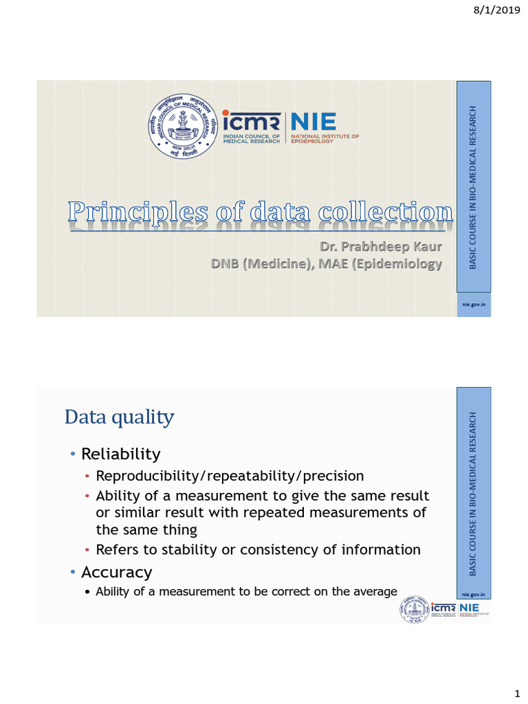 Principles of Data Collection Tools | PDF | Accuracy And Precision ...