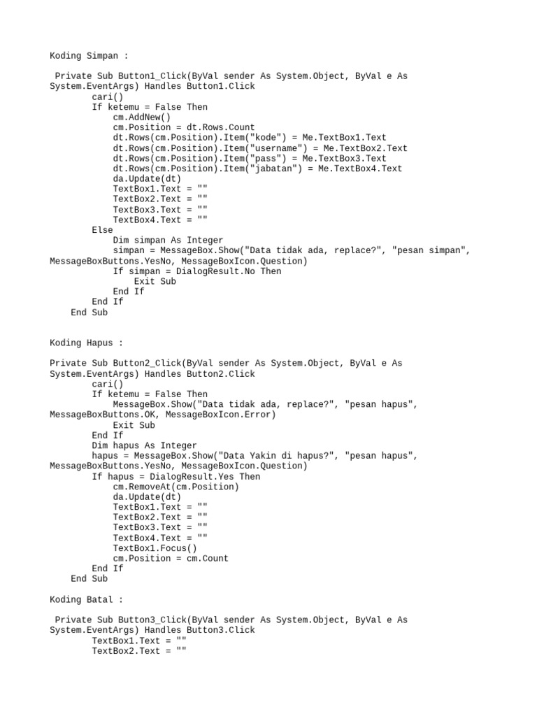 Koding Simpan | Download Free PDF | Computer Programming | Computing