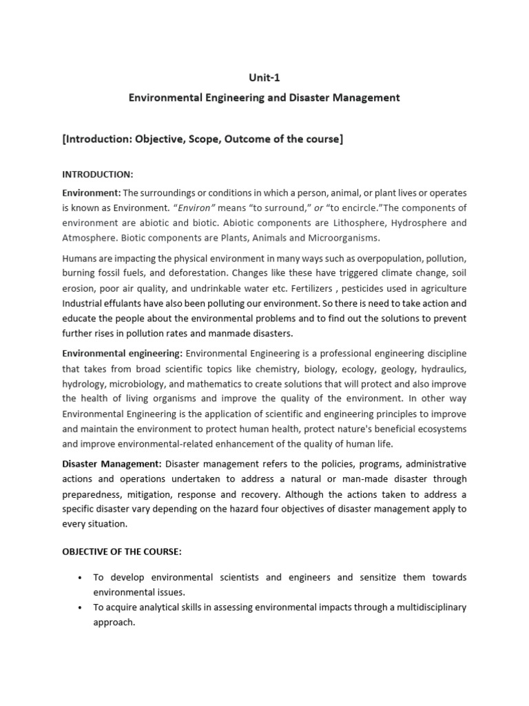 Unit-1Environmental engineering EE final Year | PDF | Natural ...