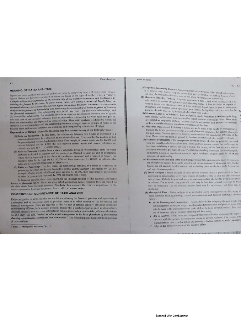 MEFA - UNIT5 - Ratio Analysis | PDF