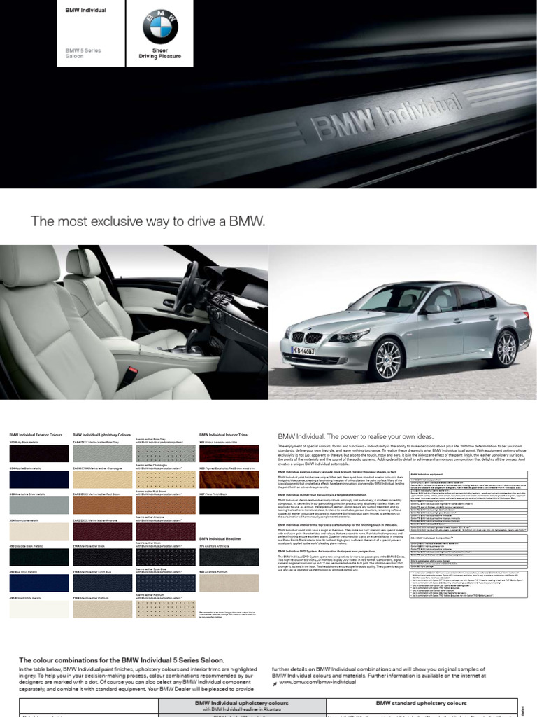 Catalogue BMW Individual 5series Sedan en | PDF | Vehicle Technology ...