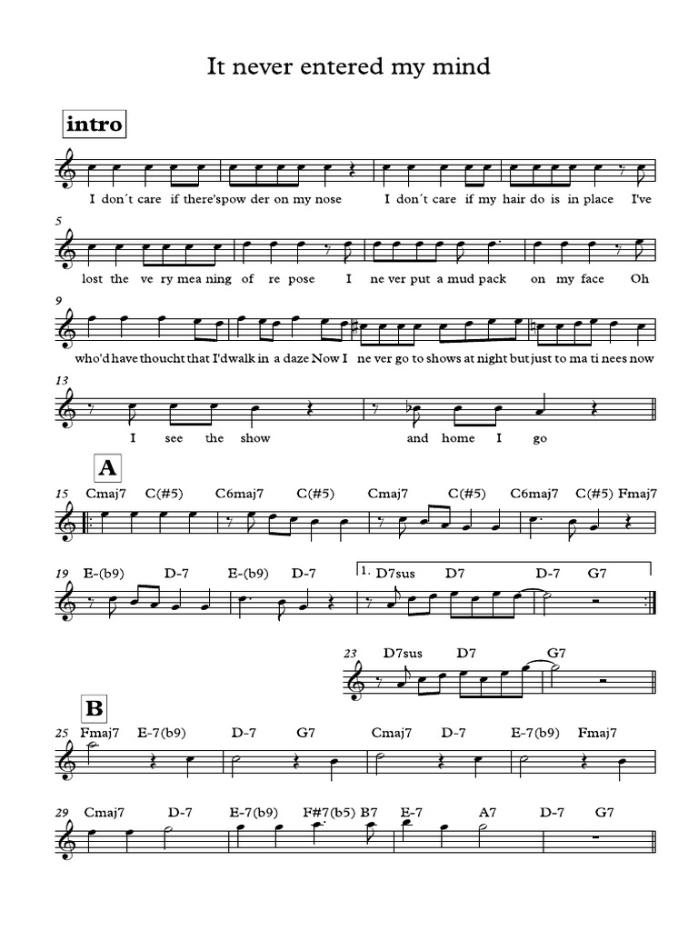 It Never Entered My Mind | PDF