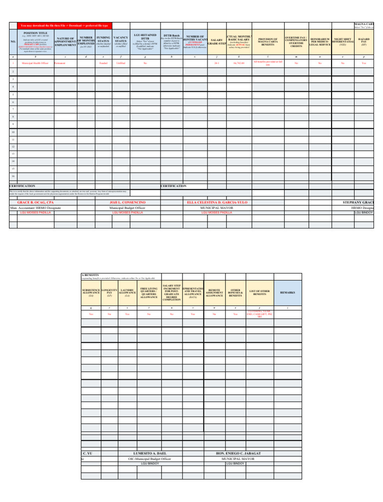 LGU Physician Data Collection Form - MOISES PADILLA | Download Free PDF ...