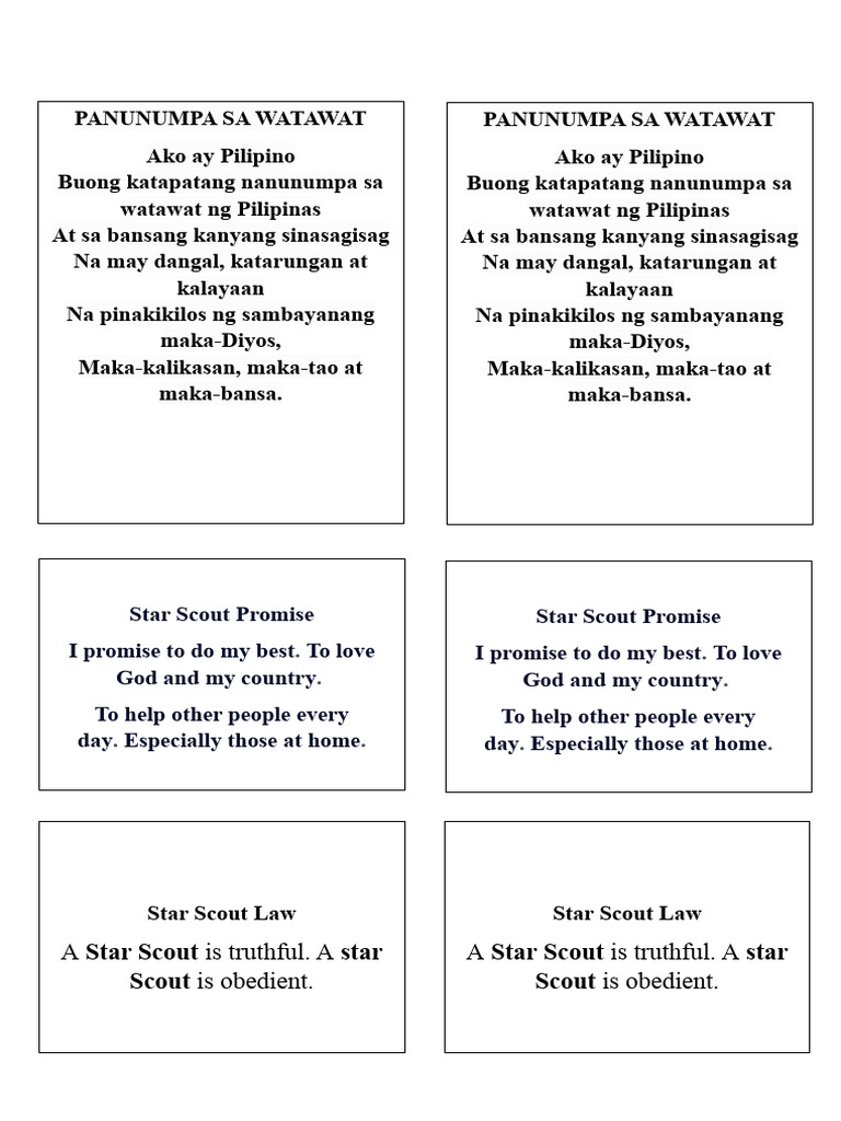 Star Scout Promise and Law | PDF