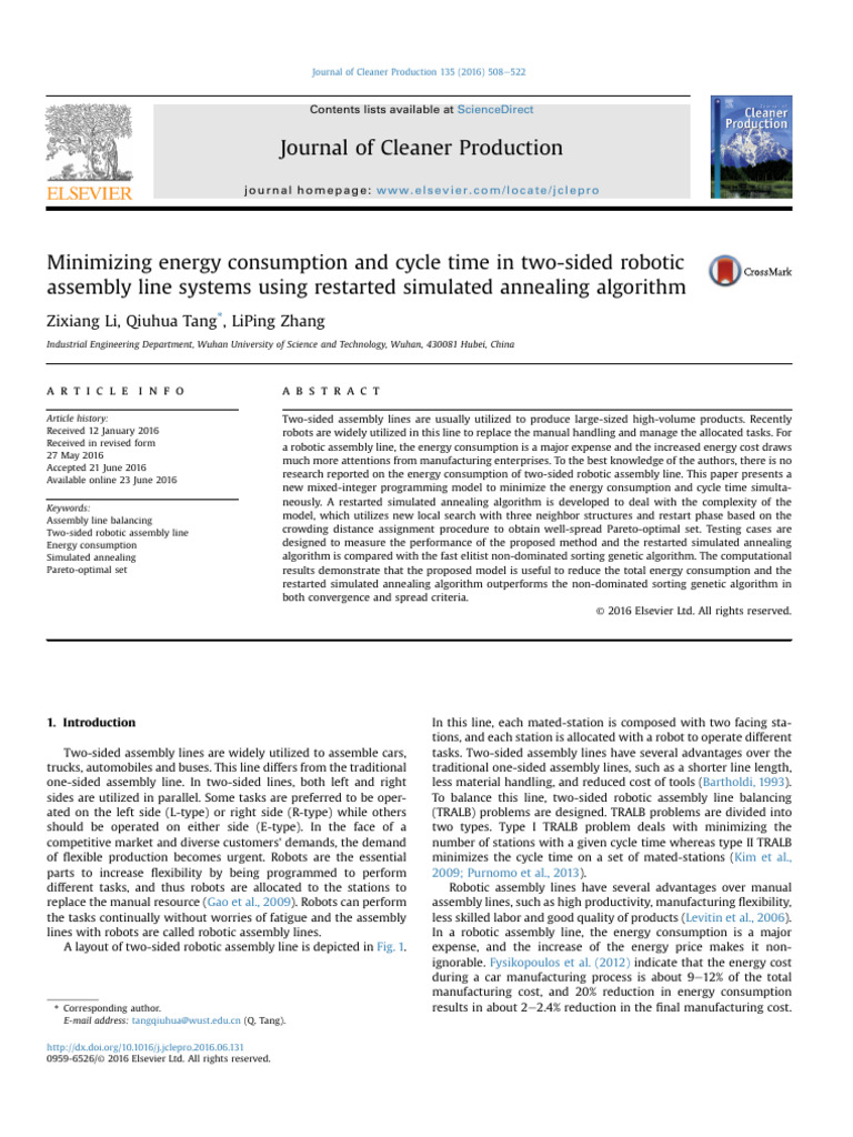 Minimizing Energy Consumption And Cycle Time In Two Sided 2016