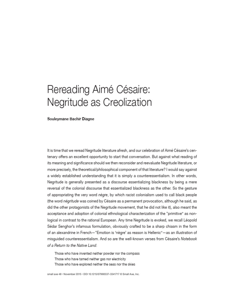 Rethinking Negritude and Césaire | PDF | Philosophy | Classics
