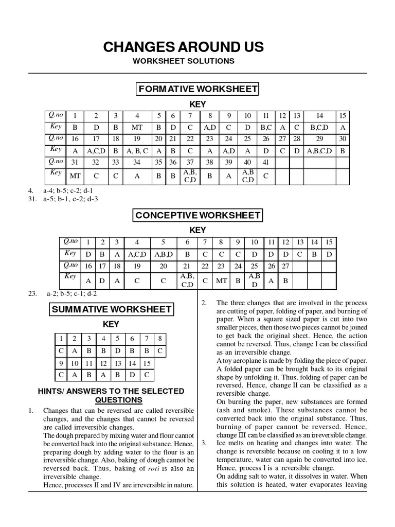 Vi 03 Changes Around-solution | PDF | Water | Ice
