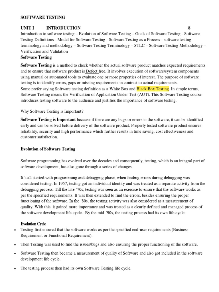 Se4203software Testing New Pdf Software Testing Software Development Process