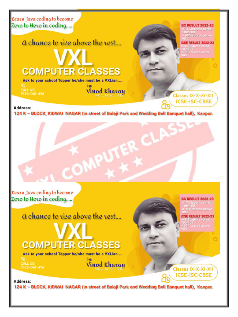 Mcq Computer Application By Vxl Computer Classes Pdf Constructor Object Oriented
