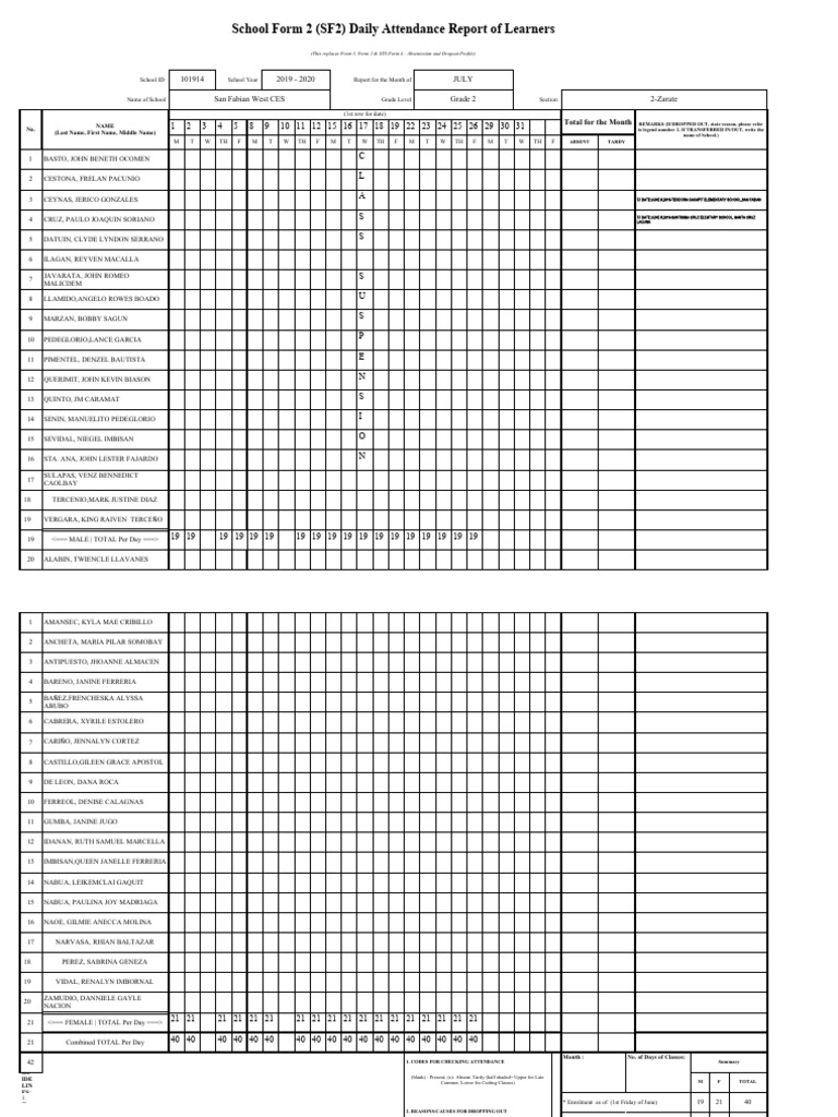 Sf2 - 2019 - Grade 2 - 2-Zarate July | PDF