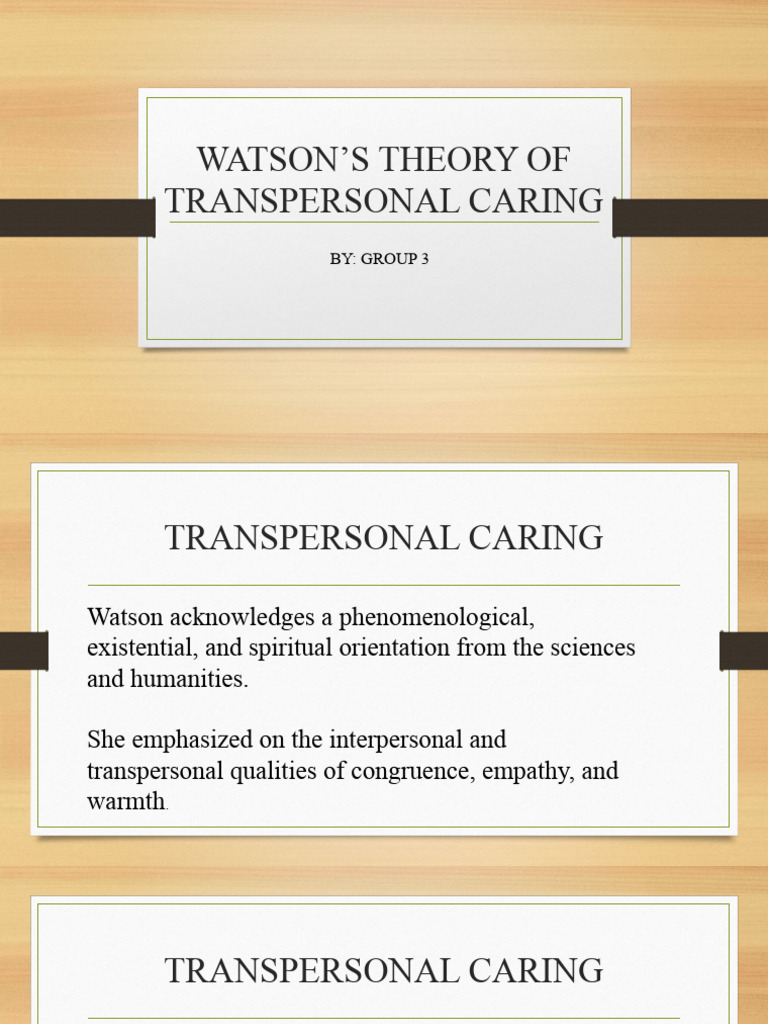 Watsons Theory of Transpersonal Caring | PDF | Nursing | Soul