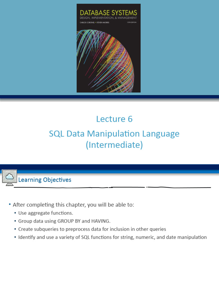 SQL Data Manipulation: Aggregate & HAVING | PDF | Computer Science ...