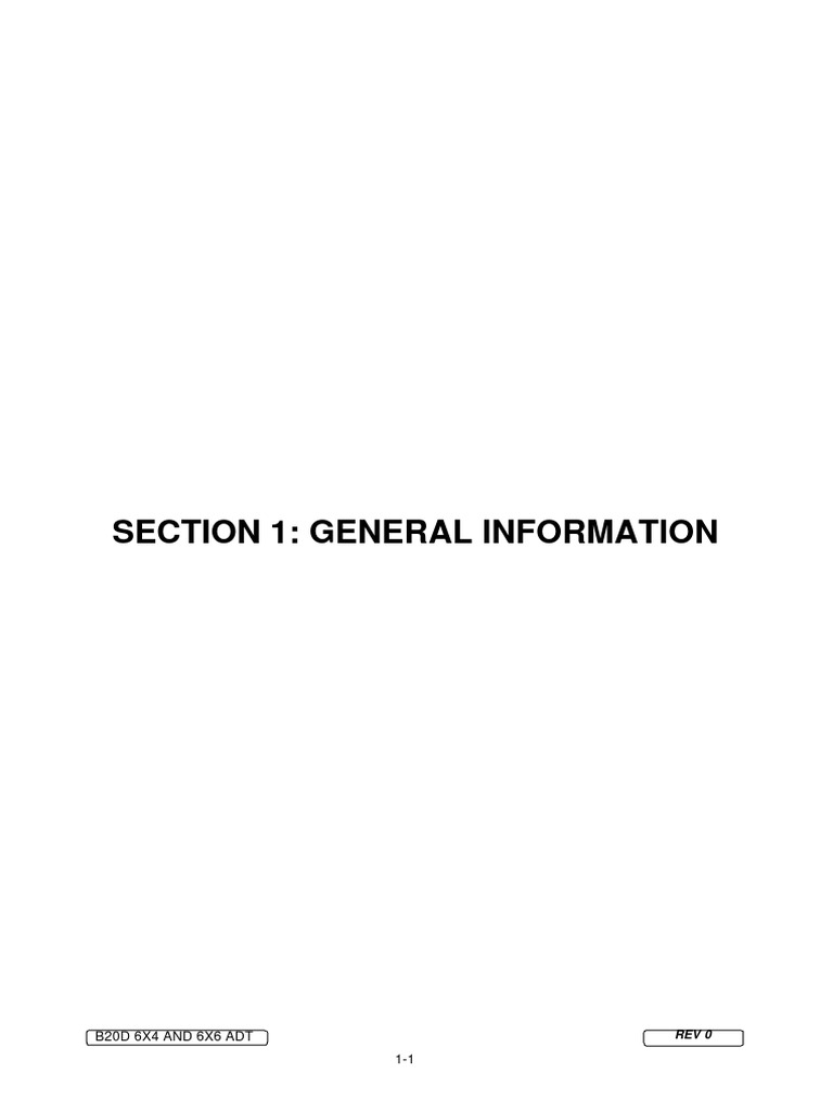 B20D Parts Manual Section 1 General Information | PDF | Pascal (Unit) | Horsepower