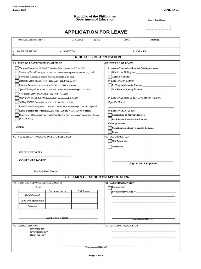 COPY Leave Form | PDF | Sick Leave | Government