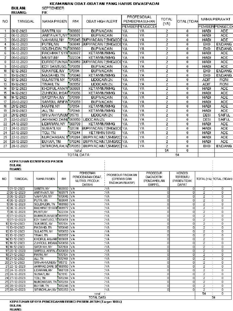 Kertas Kerja Ibs Bulan Desember | PDF