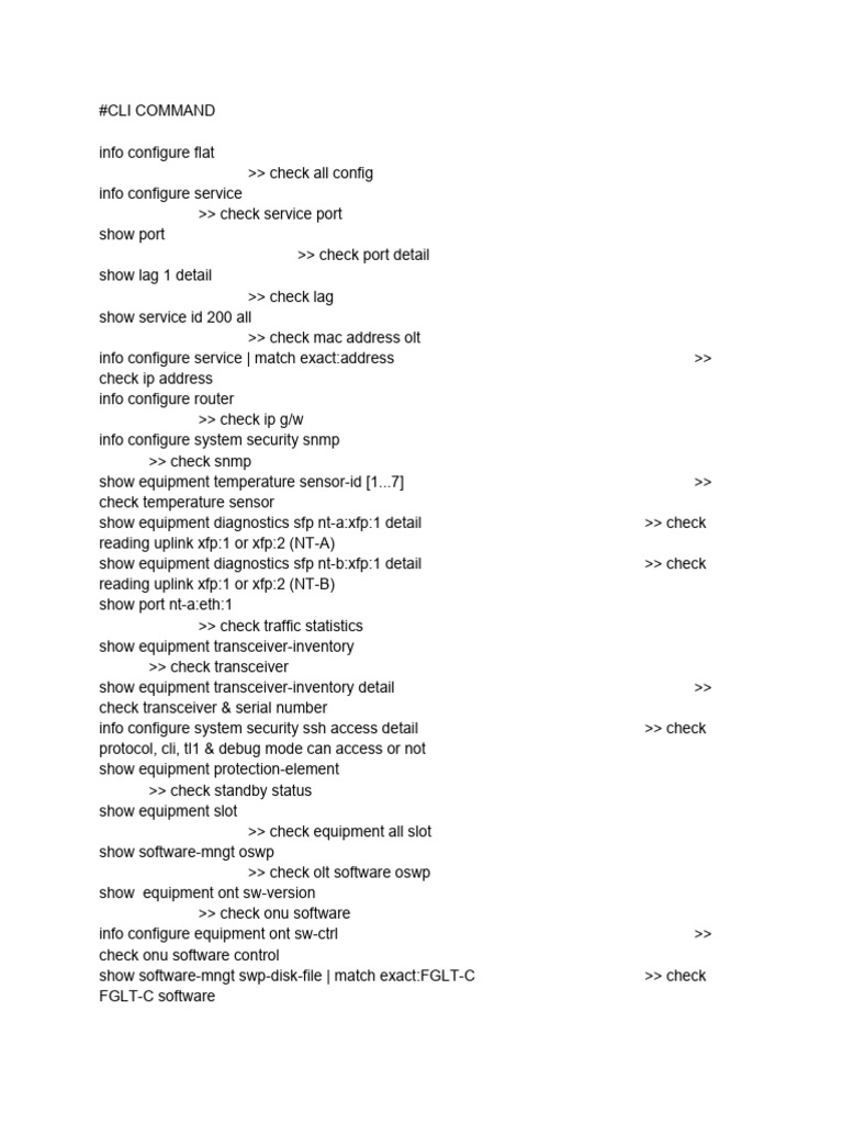 All Command 7360 - CLi & TL1 | PDF | Networking Standards | Information ...