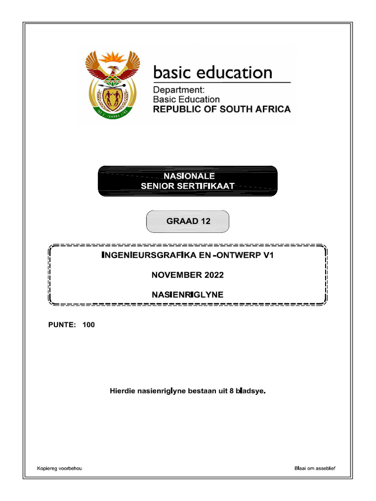 Engineering Graphics & Design P1 Nov 2022 Afr | PDF