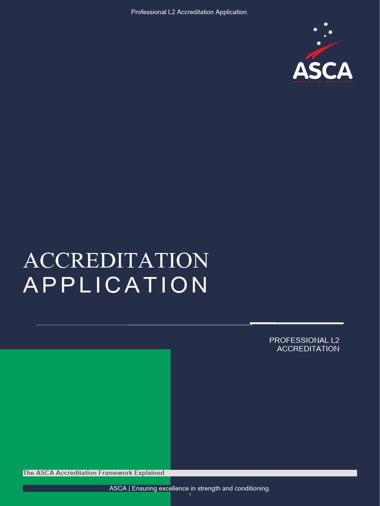 Asca Accred Professional l2 Info Application Eform | PDF | Mentorship | Doping In Sport