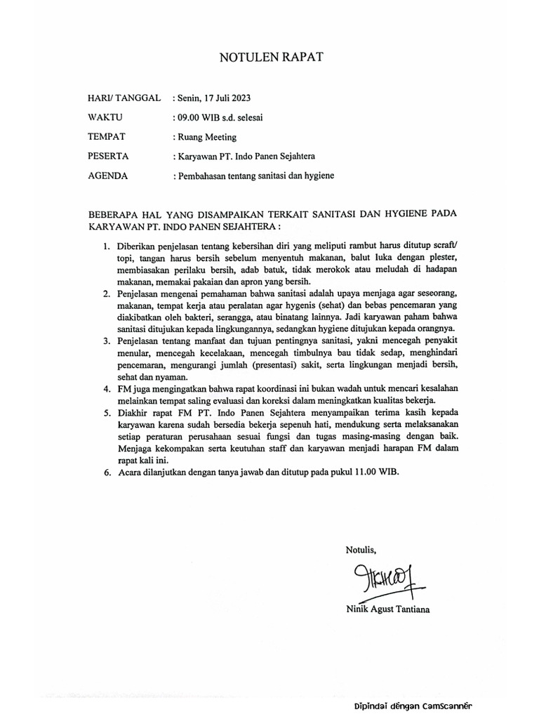 Notulen Briefing | PDF