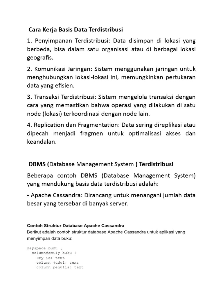 Cara Kerja Basis Data Terdistribusi | PDF