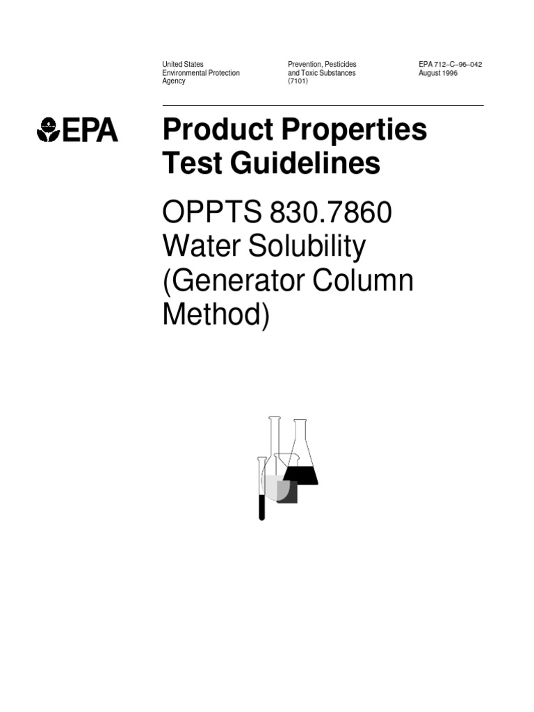 EPA HQ OPPT Solubility Column | PDF | High Performance Liquid ...