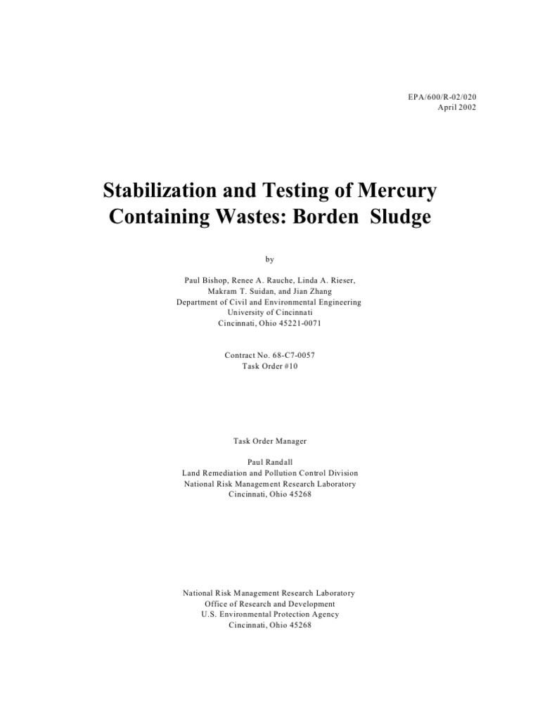EPA-Sludge Stab Report | PDF | United States Environmental Protection ...