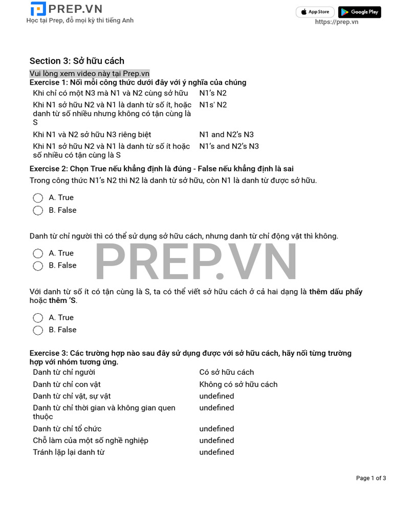 Prep - VN | PDF