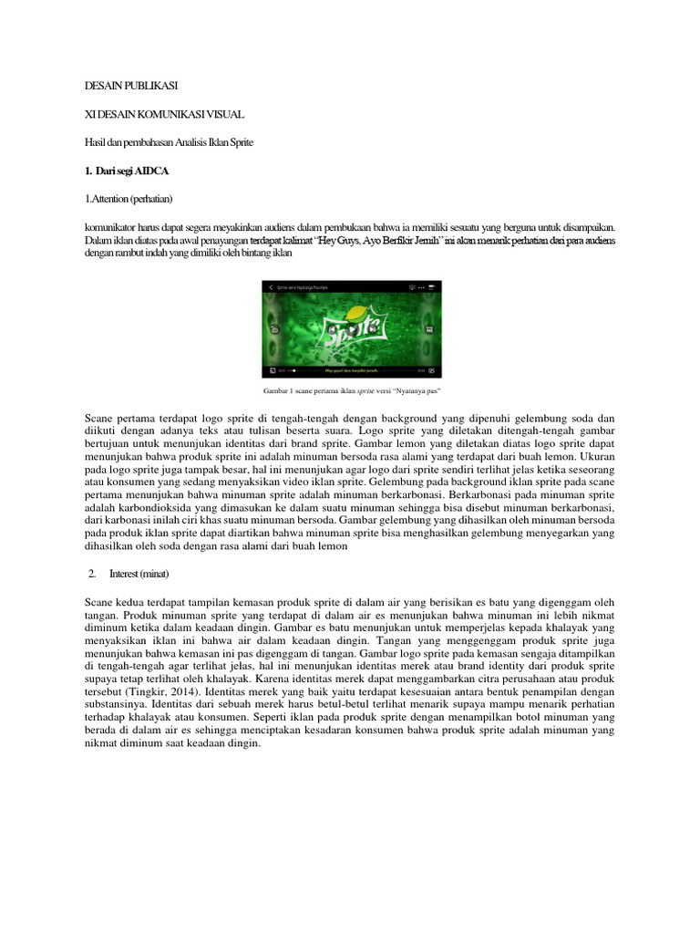 Analisis Iklan Sprite | PDF | Karier & Perkembangan | Bisnis