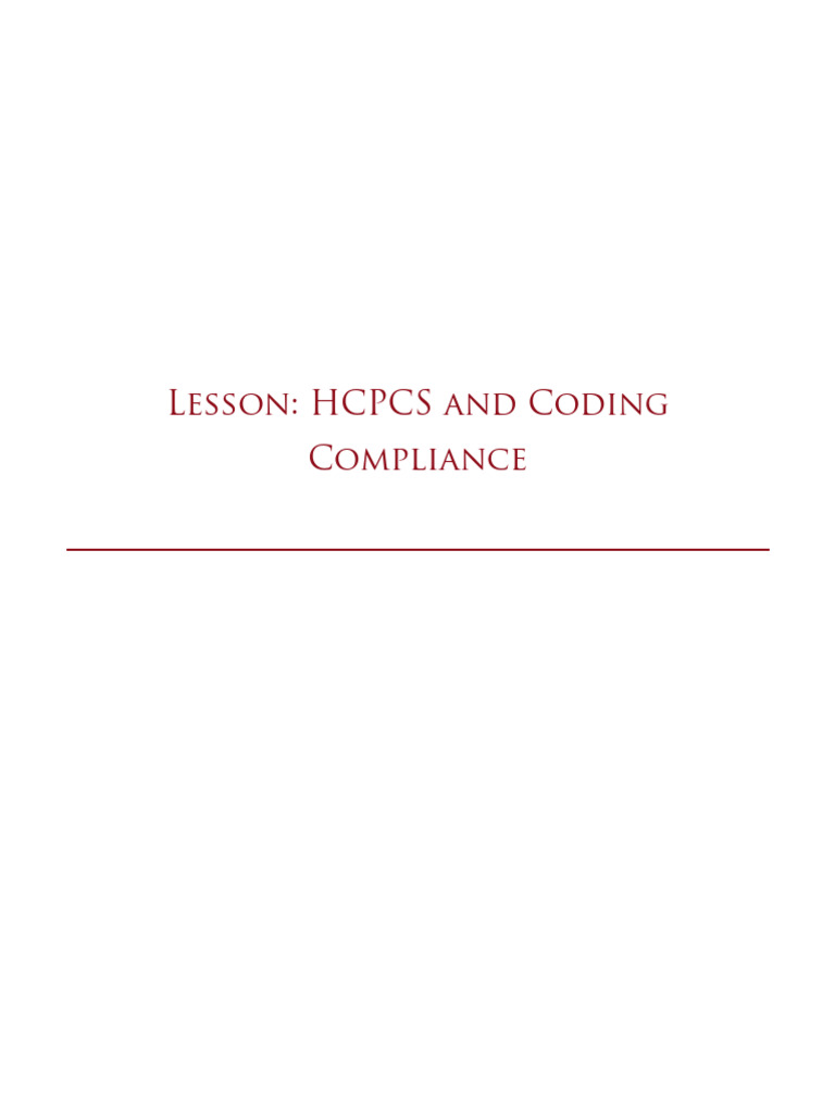 13 HCPCS and Coding Compliance1DONE | PDF | Medicare (United States ...