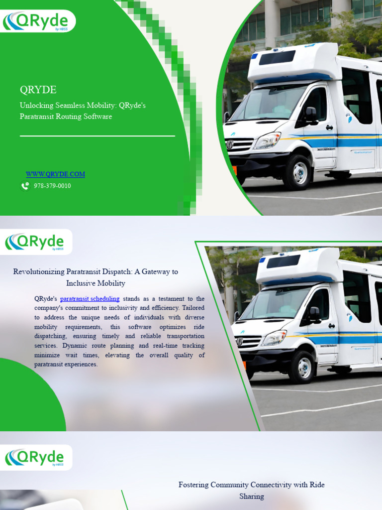 QRyde Paratransit Routing Software | PDF