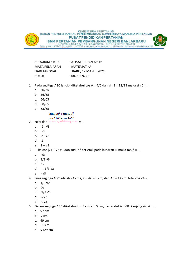 Soal Kelas 10 MTK | PDF | Metode & Bahan Ajar