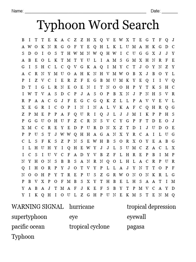 Typhoon Word Search E59d9 616361f6 | PDF