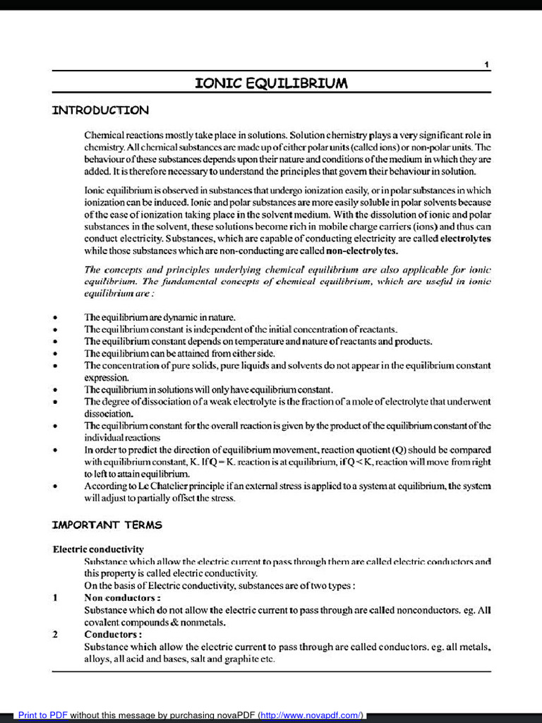 Chapter14 - Ionic Equilibrium | PDF